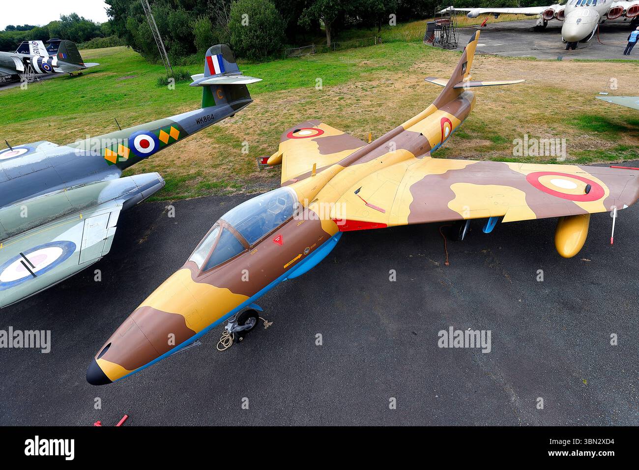 A Hawker Hunter in Qatar Air Force colours on display at the Yorkshire Air Museum in Elvington ...