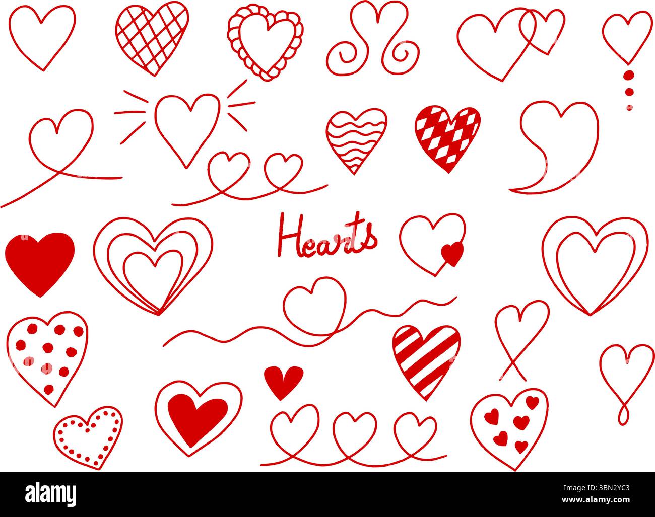 Contour heart drawn on Stock Vector Images - Alamy