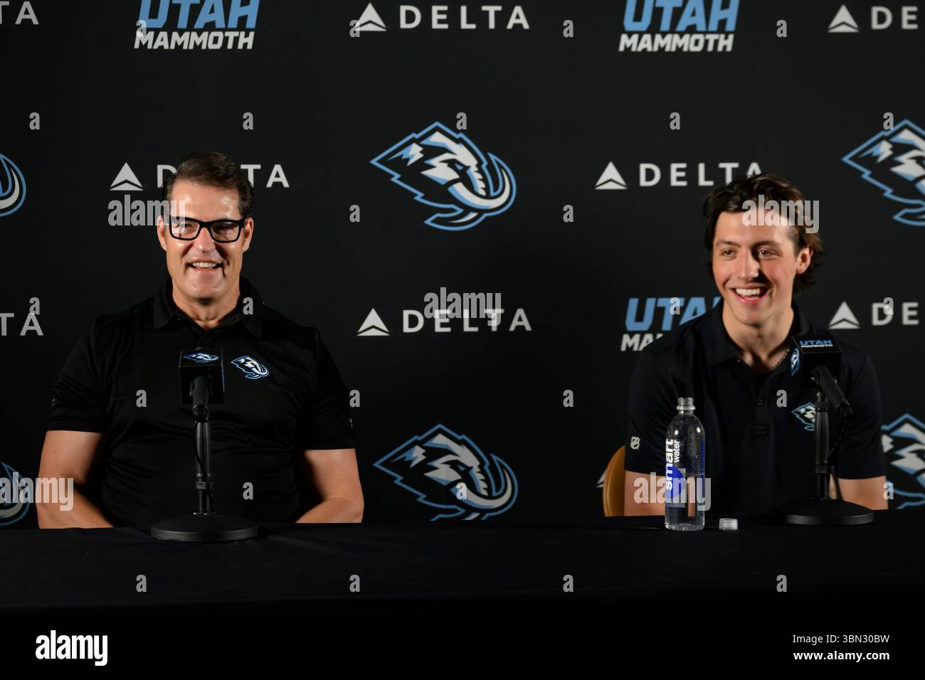 Utah Mammoth General Manager Bill Armstrong, left, and 2025 fourth ...