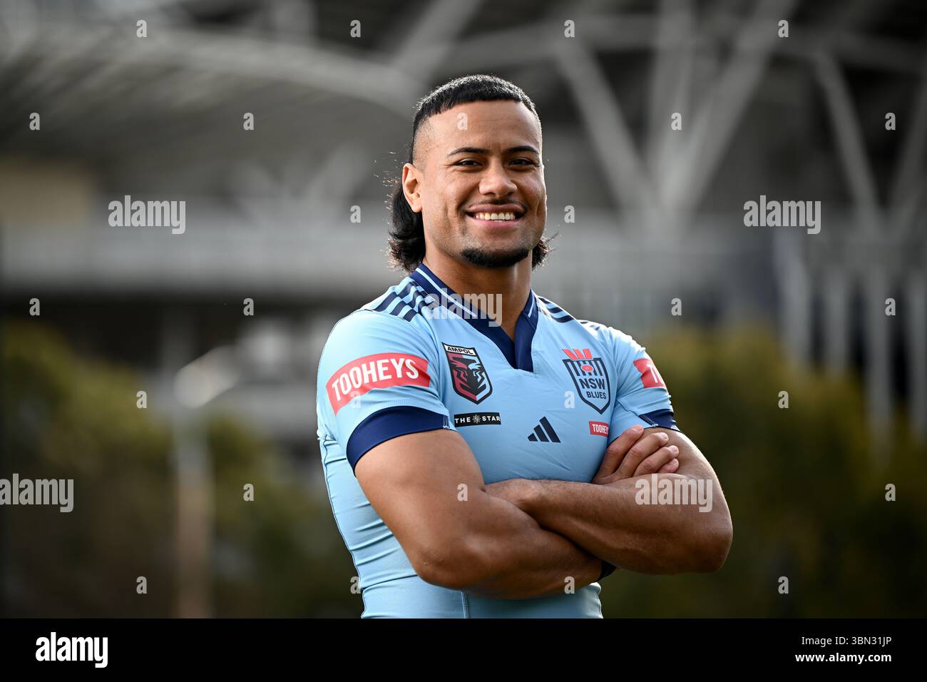Stephen Crichton poses for a photograph during a NSW Blues training ...