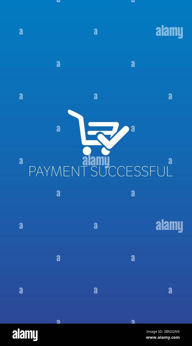 Payment successful screen Stock Photo - Alamy