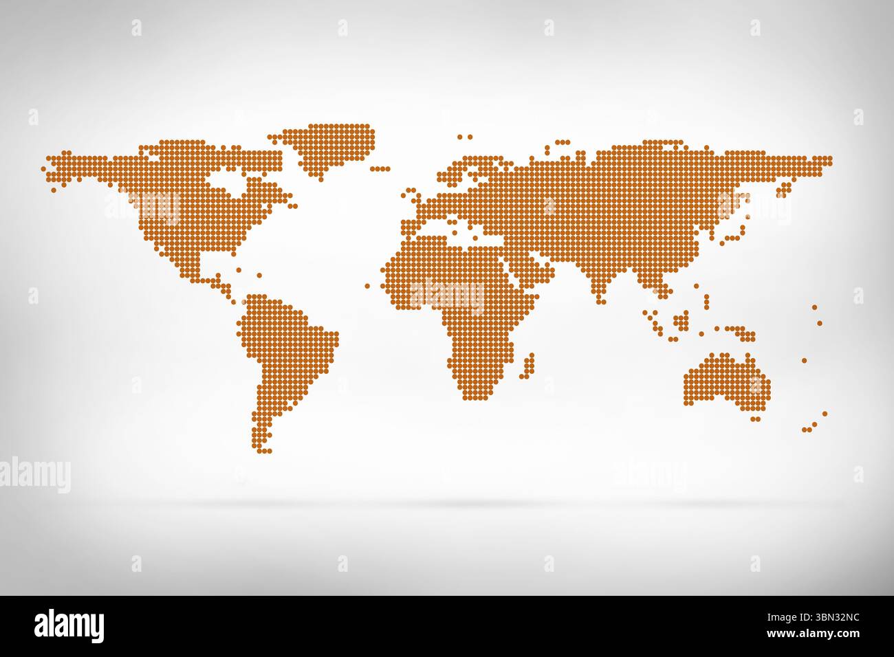 Orange world map on white background Stock Photo - Alamy