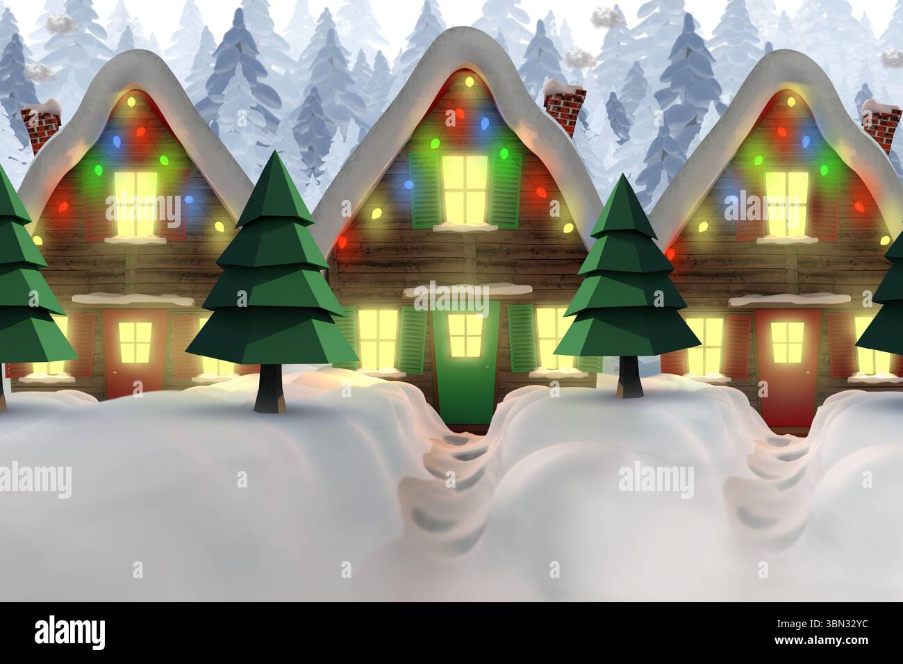 Traditional houses snow capped hi-res stock photography and images - Alamy
