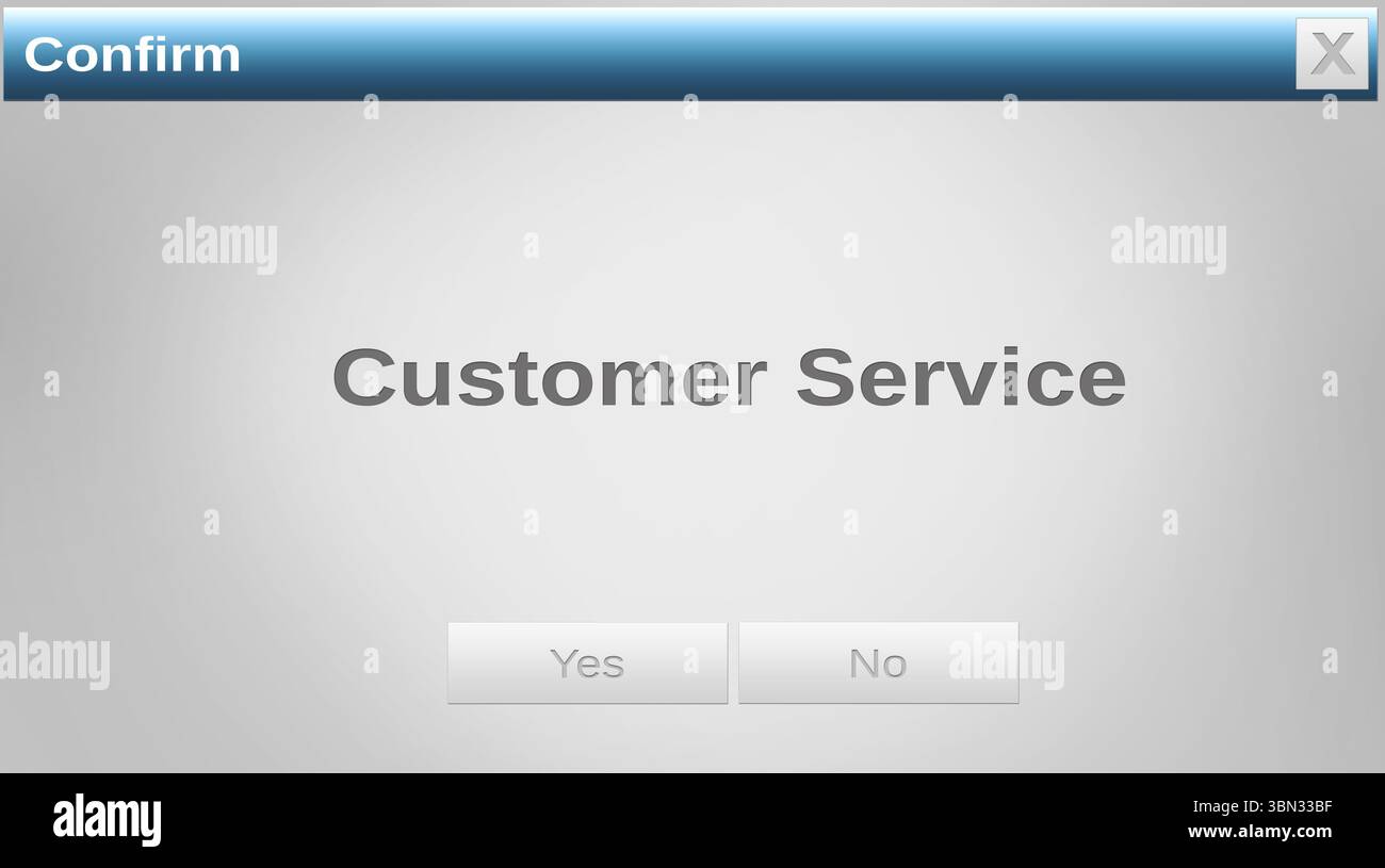 Flat confirm dialog is appearing with Customer Service and Yes or No ...