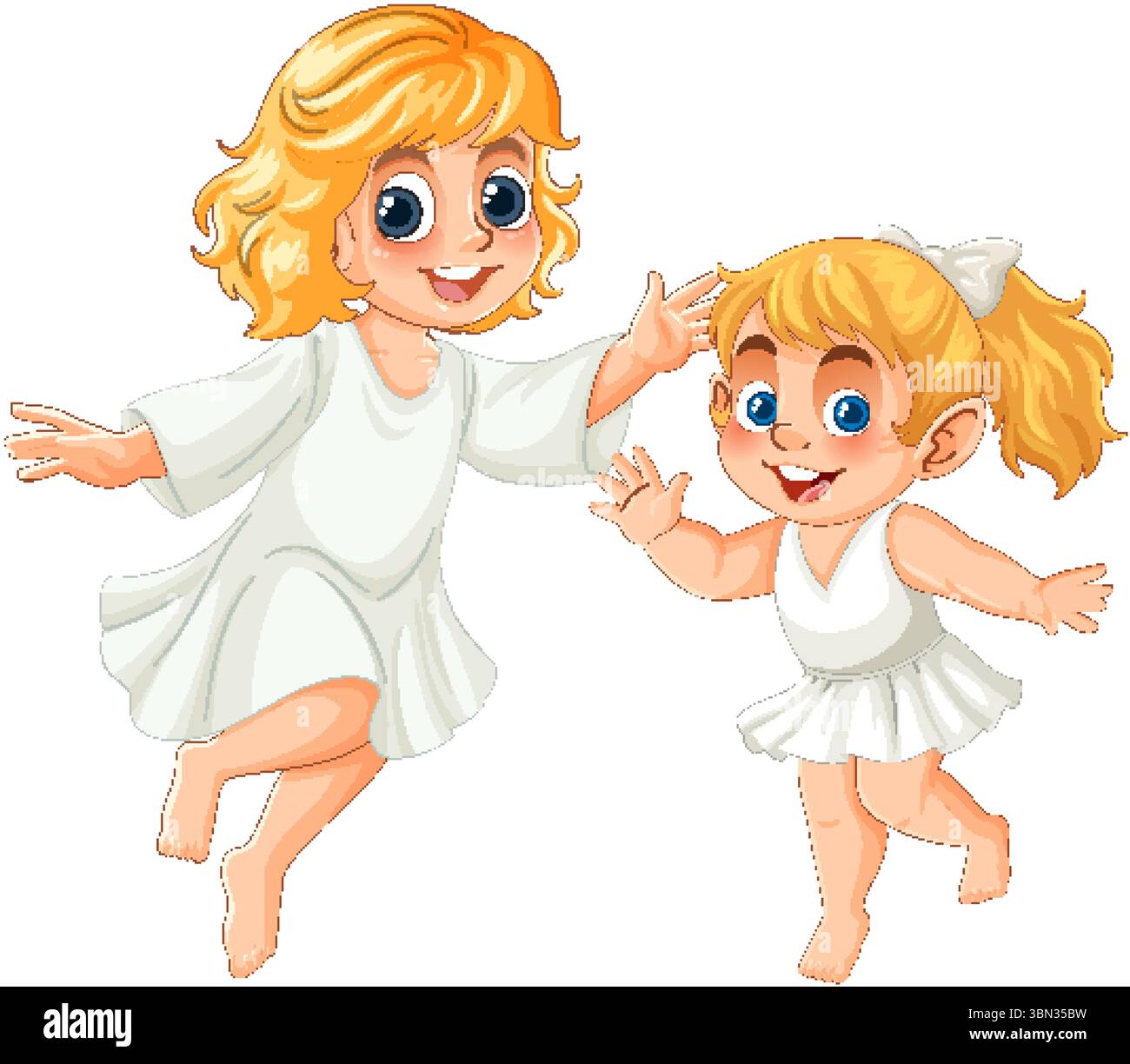 Girls in white dresses Stock Vector Images - Alamy