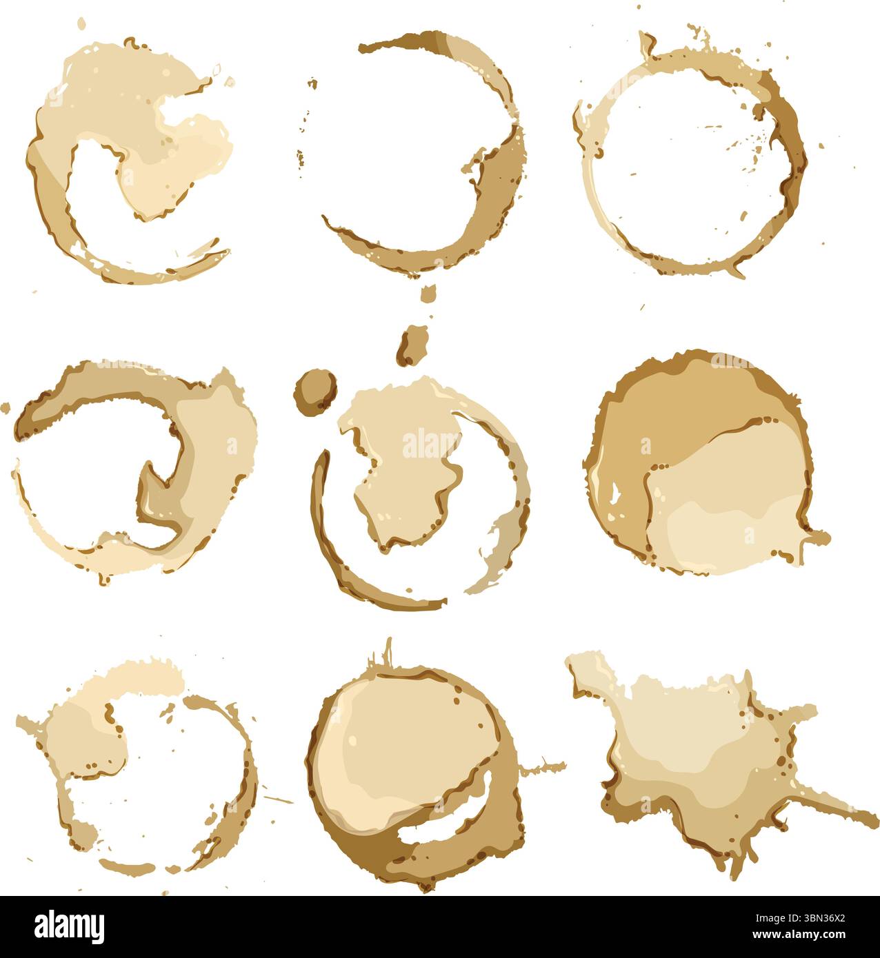 coffee stain set cartoon vector illustration Stock Vector Image & Art ...