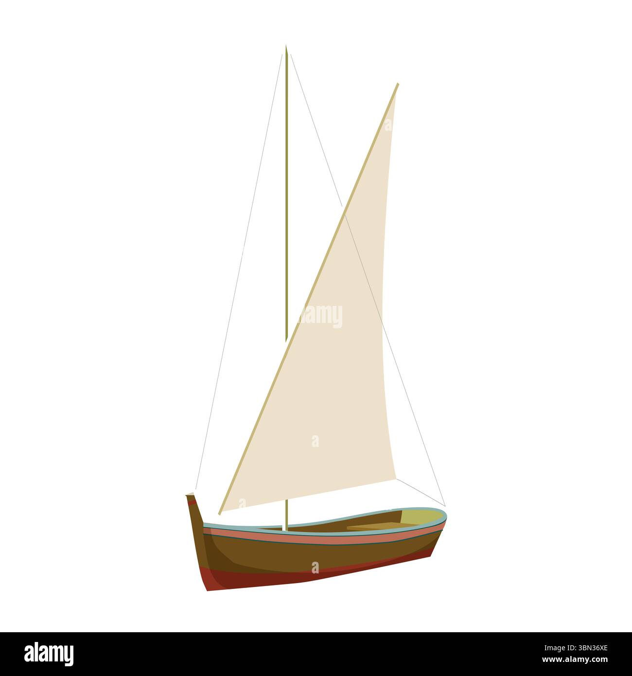 Sailboat retro ship, fishery, travel vessel Stock Vector Image & Art ...