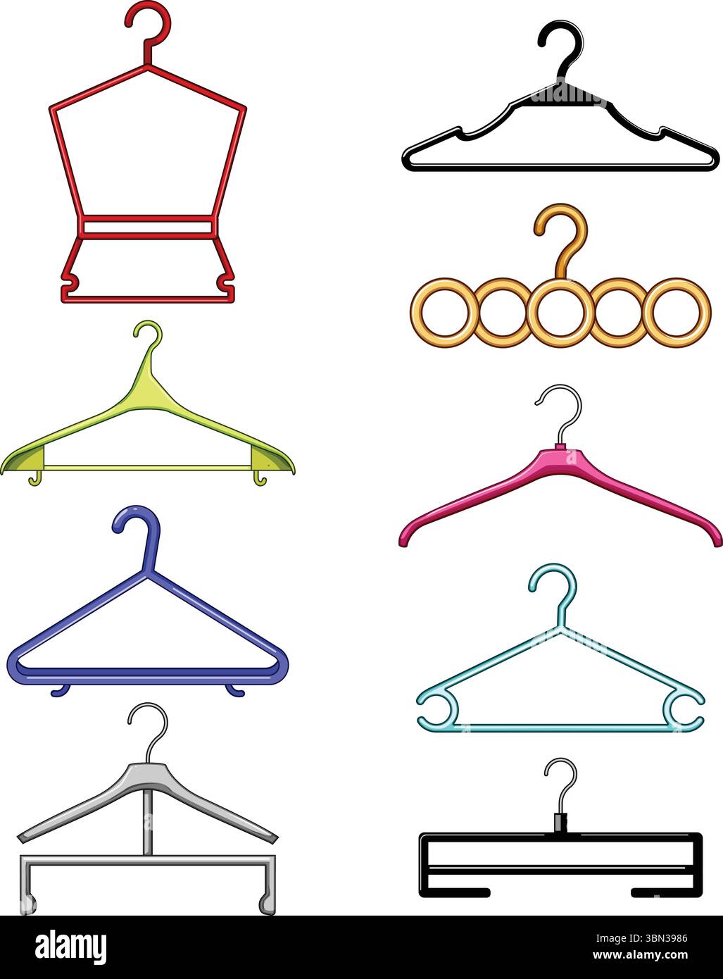 hanger plastic set cartoon vector illustration Stock Vector Image & Art ...