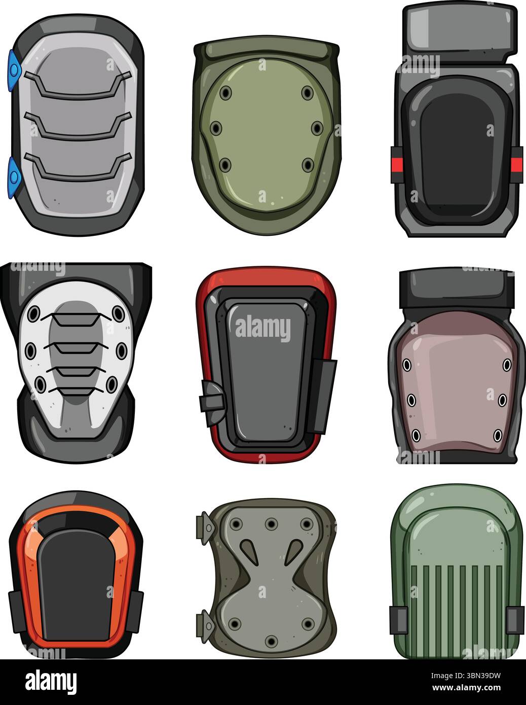 knee pads set cartoon vector illustration Stock Vector Image & Art - Alamy