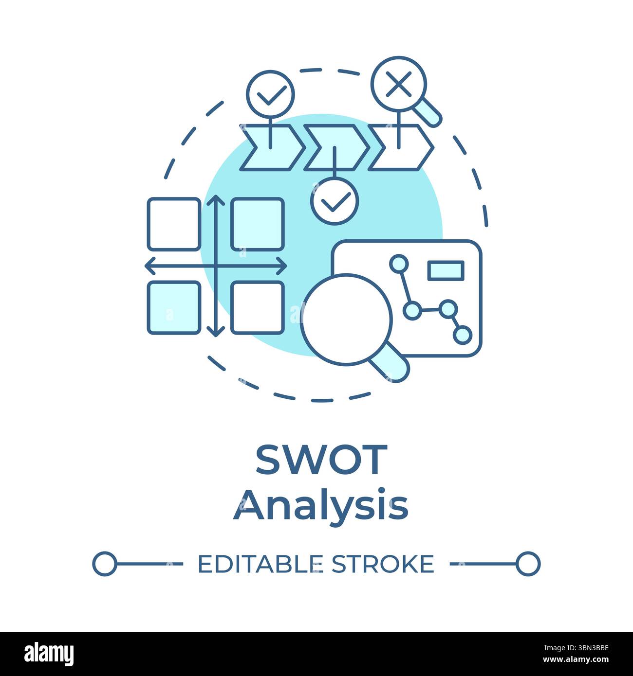 SWOT analysis soft blue concept icon Stock Vector Image & Art - Alamy
