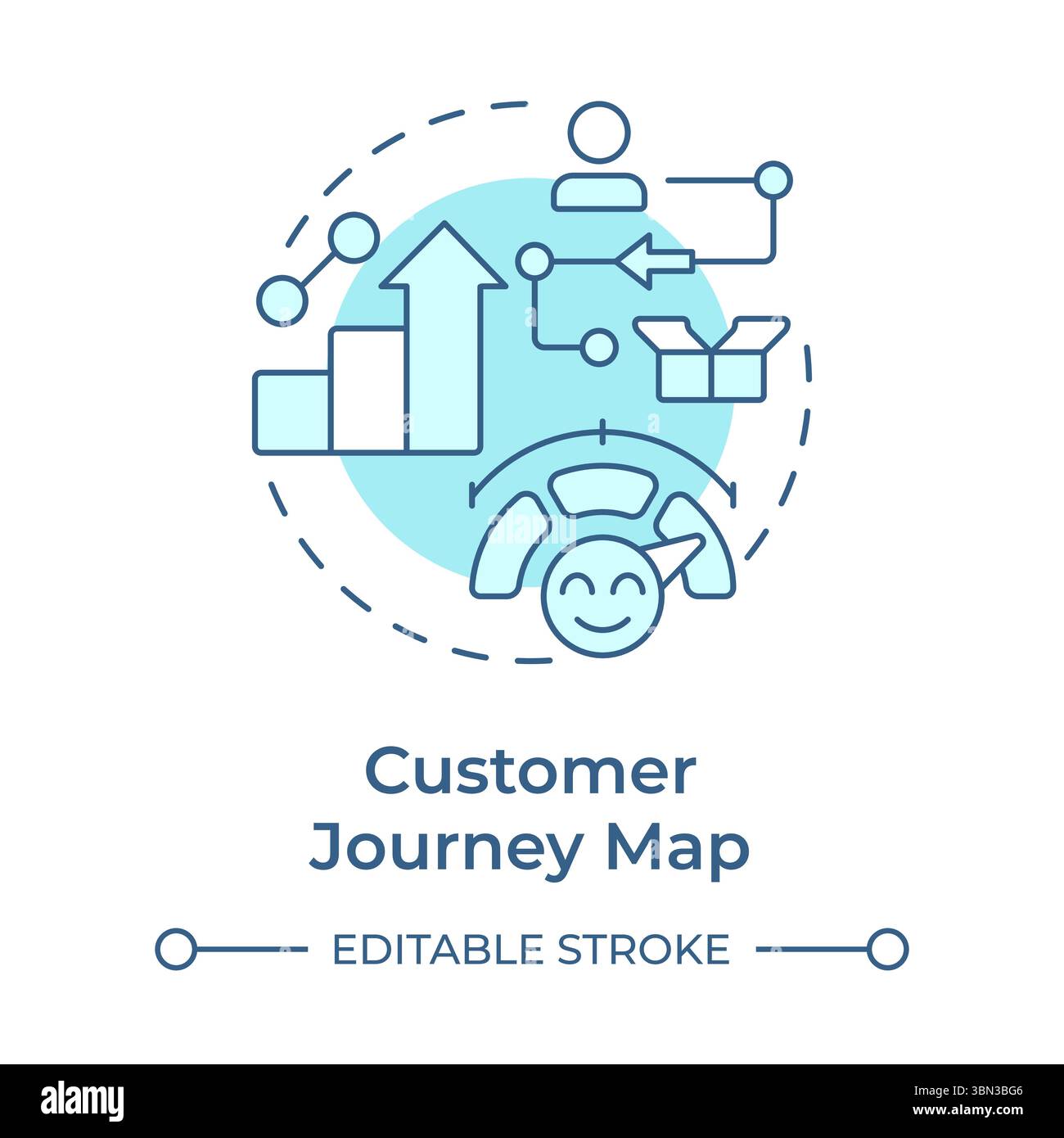 Customer journey map soft blue concept icon Stock Vector Image & Art ...