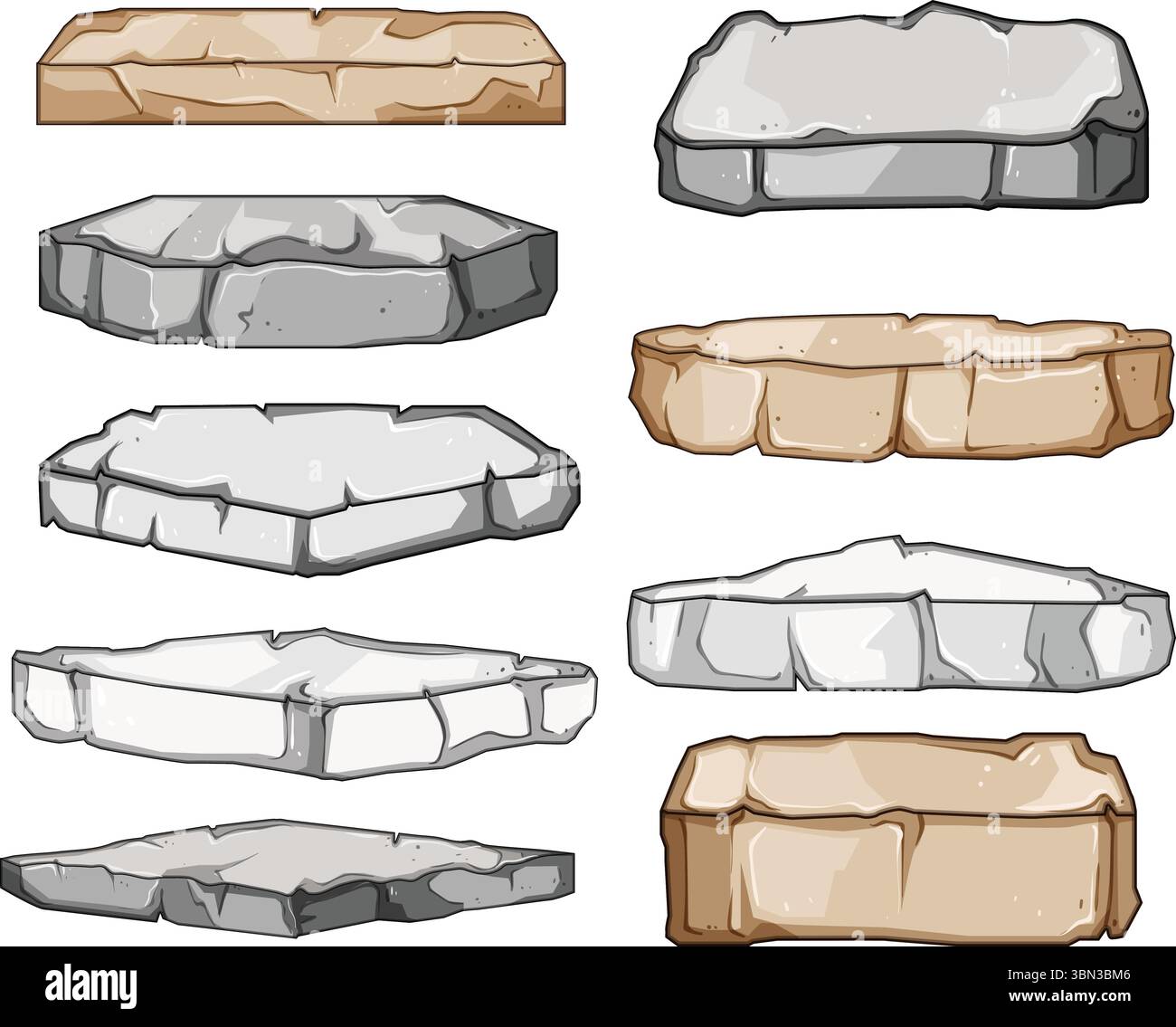 stone platform set cartoon vector illustration Stock Vector Image & Art ...