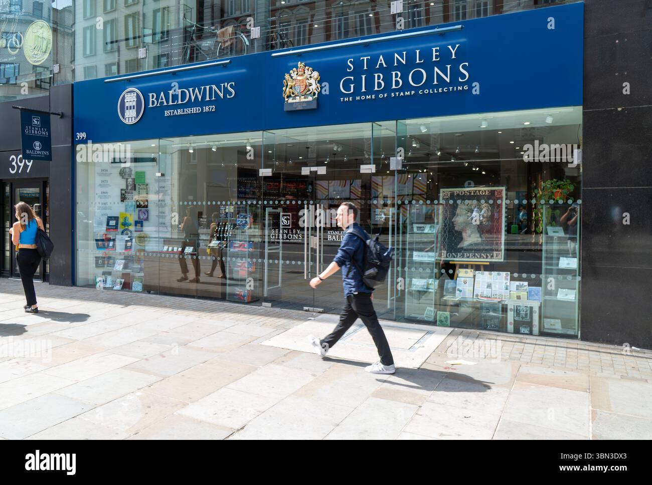 Stanley Gibbons and Baldwin's stamp collecting shop, Strand, central ...