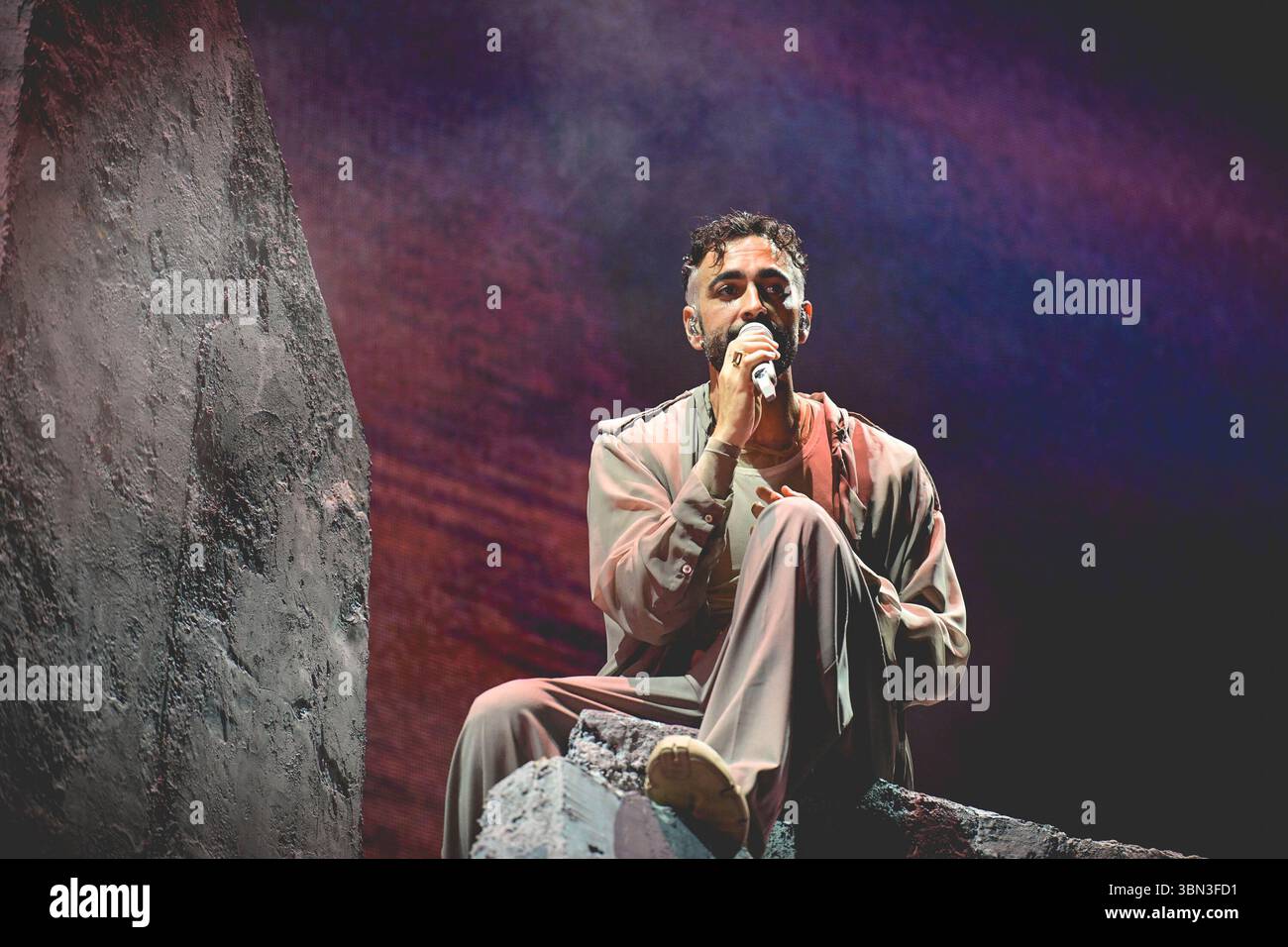 Napoli, Italy. 26th June, 2025. 6/26/2025 Italian singer Marco Mengoni ...