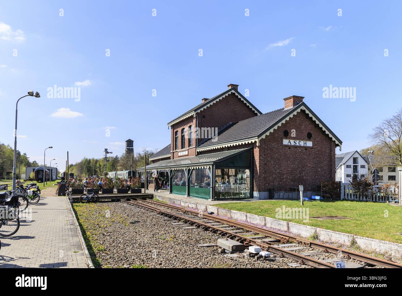 Genk, Belgium - April 16, 2022: Station Asch at entrance National Park ...