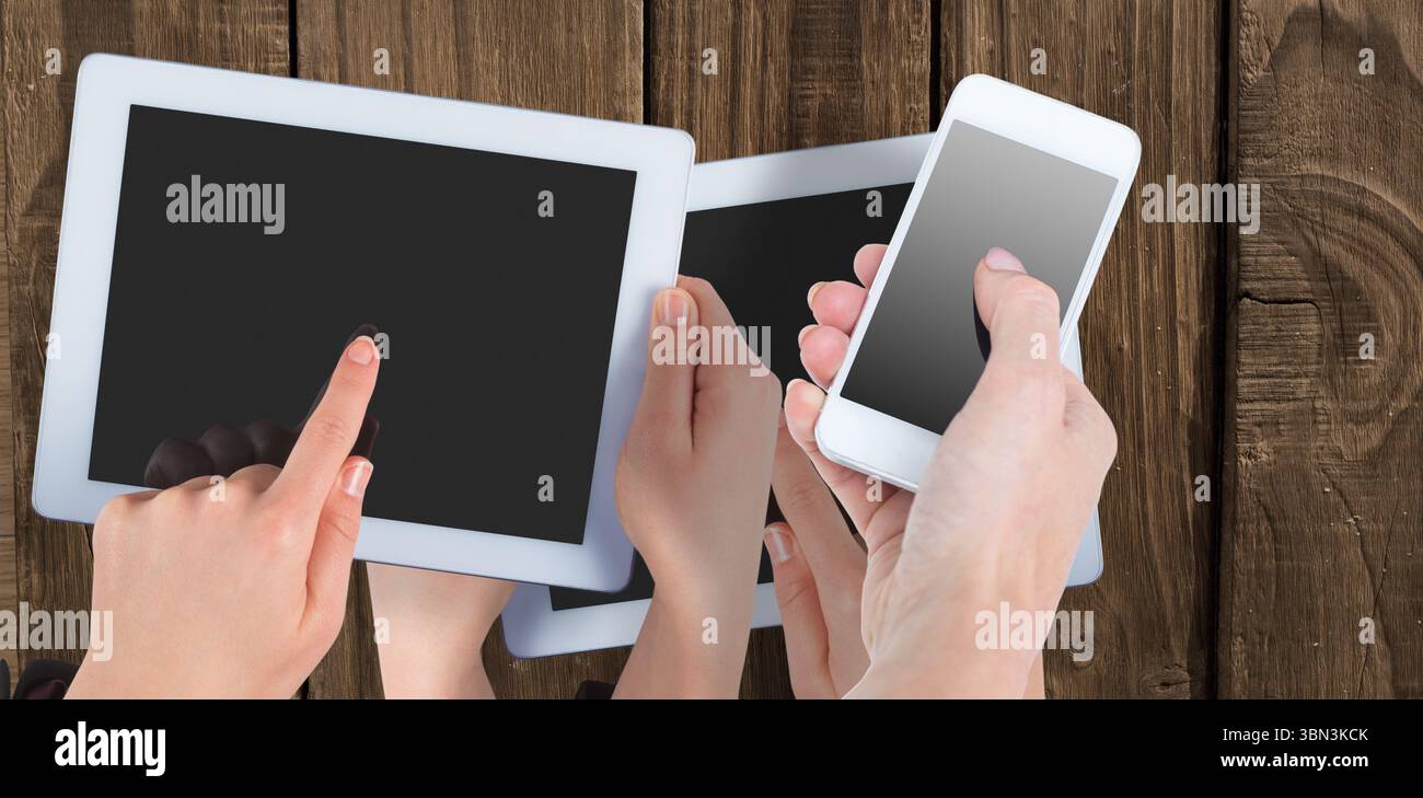 Design team tapping tablet screen hi-res stock photography and images ...