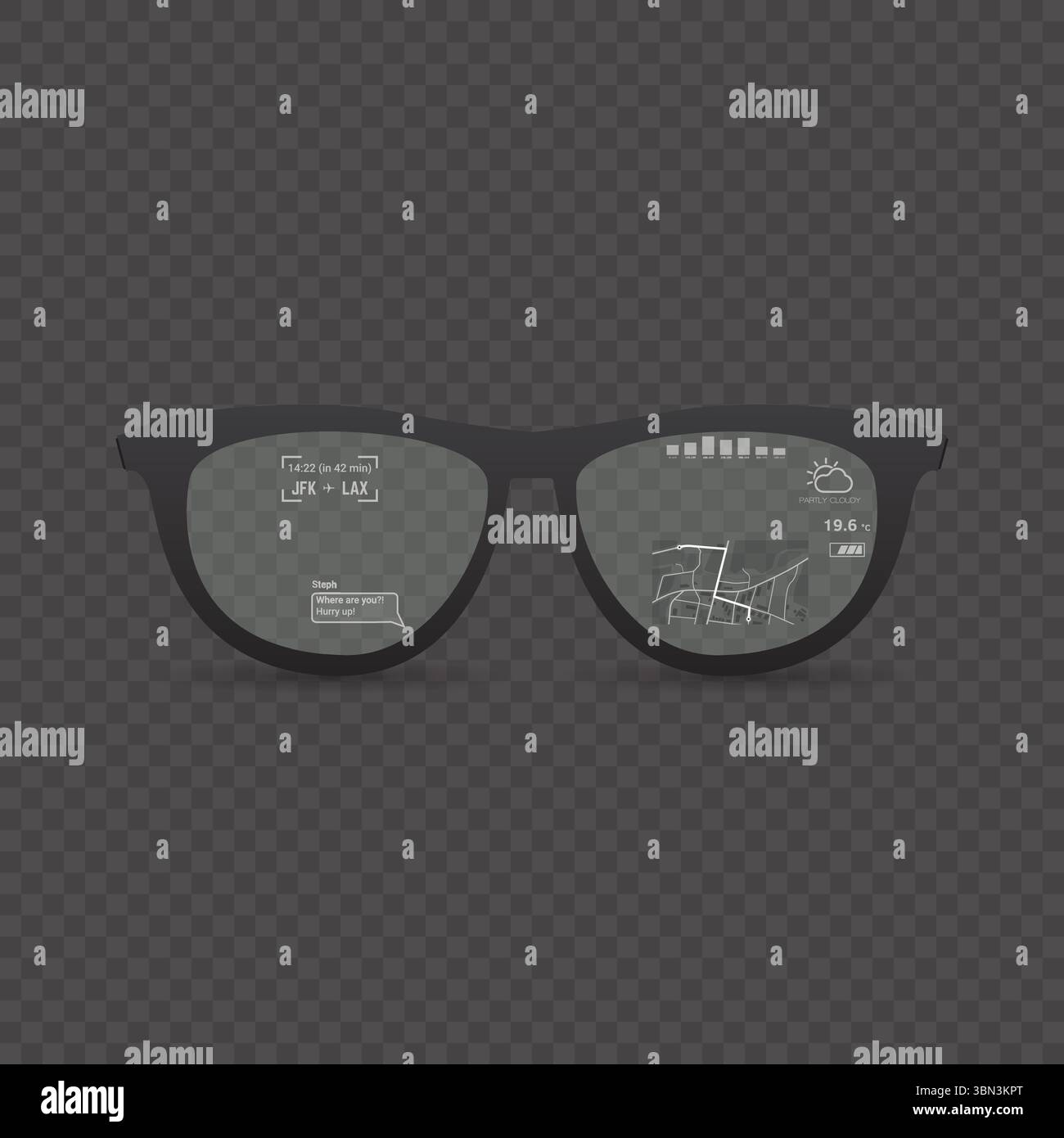 Glasses AR UI Stock Vector Image & Art - Alamy