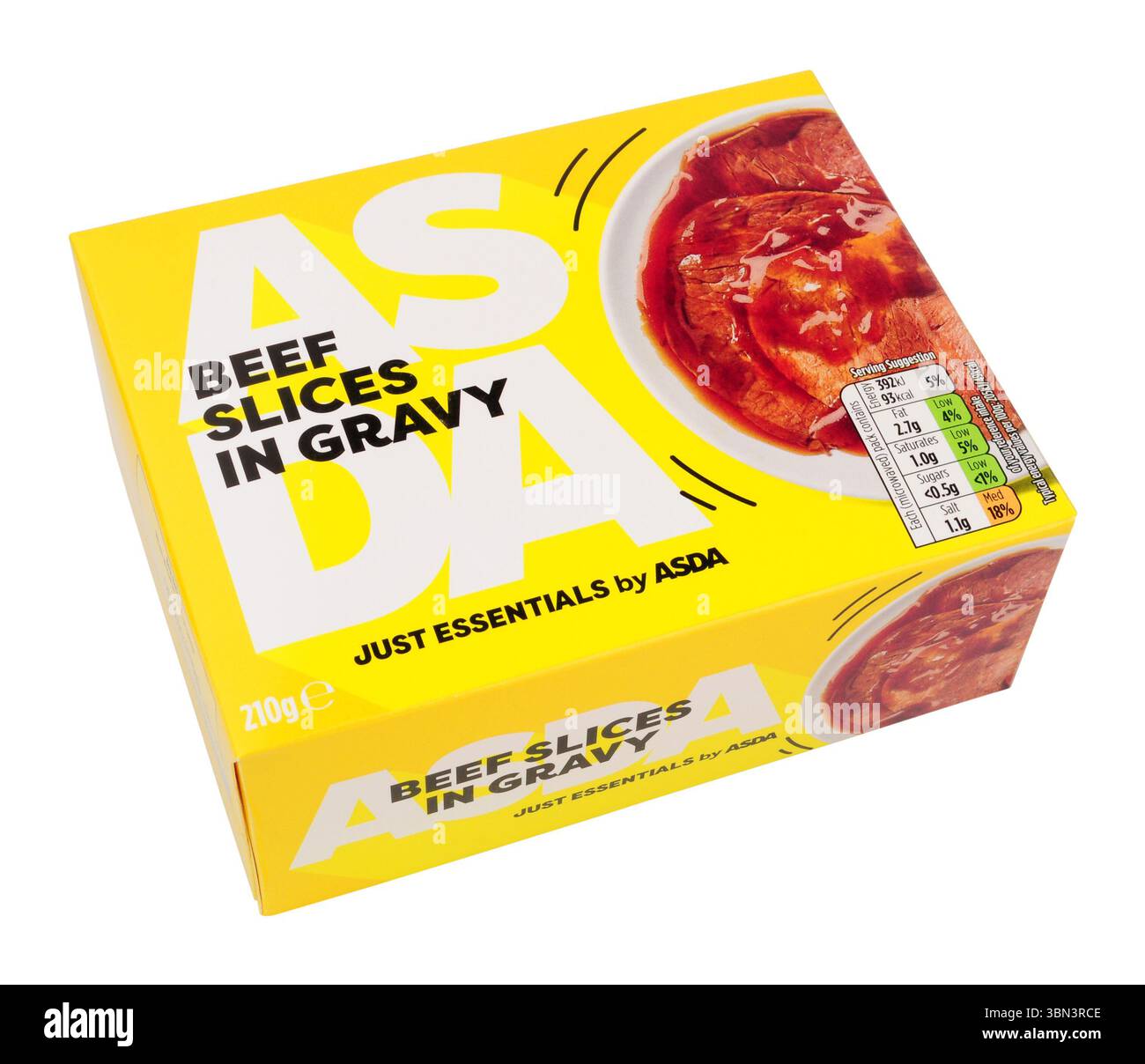 Asda supermarket just essentials silverside beef slices in gravy in a ...