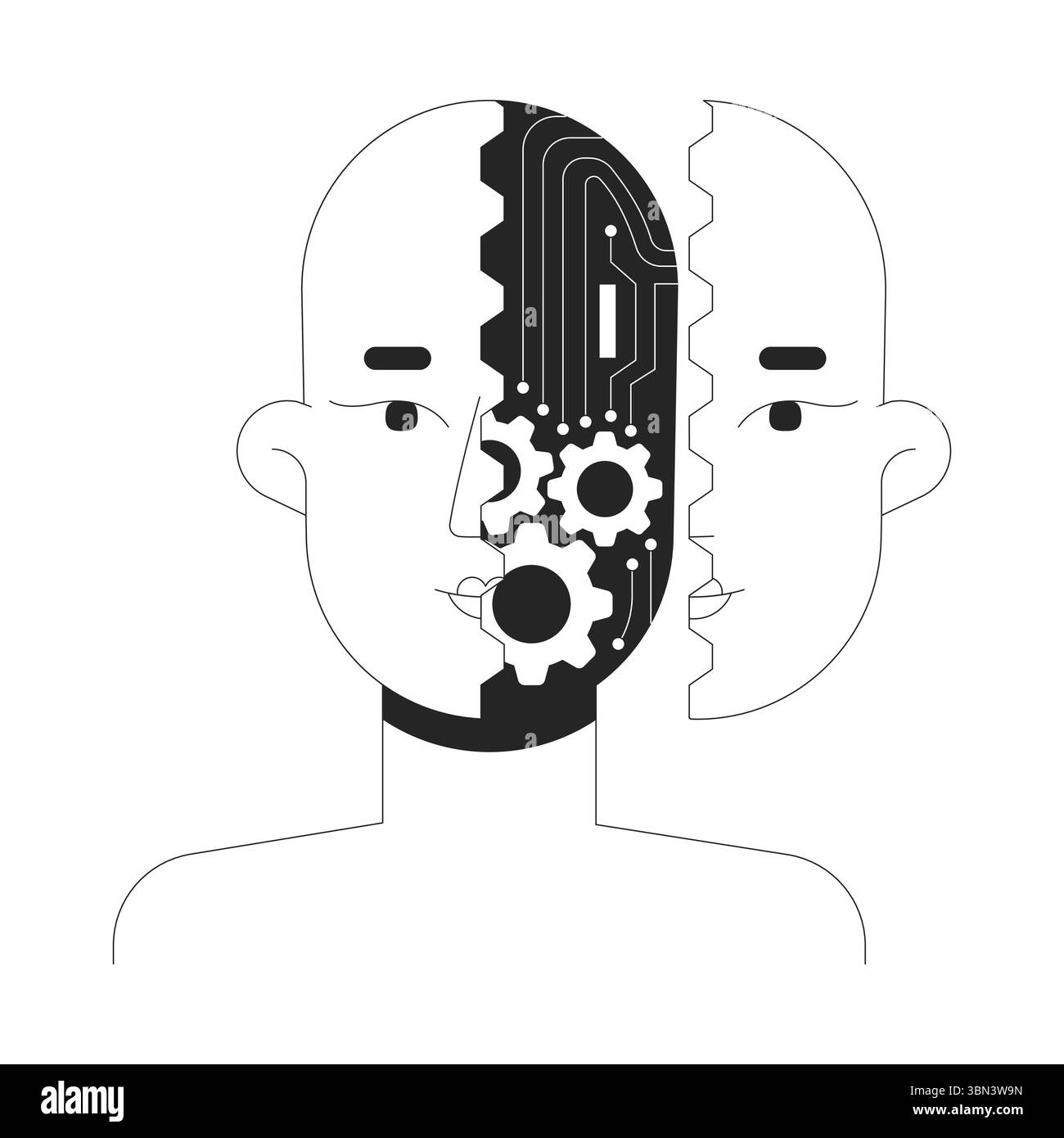 Robotics artificial intelligence line illustration concept Stock Vector Image & Art - Alamy