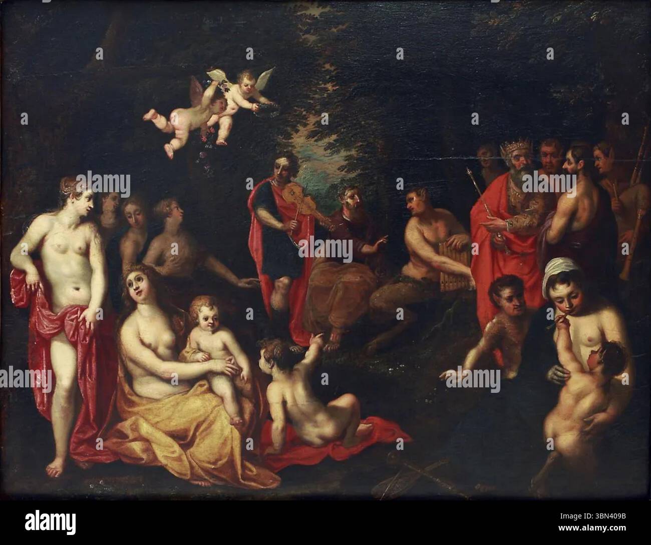 Hendrick van Balen (I) - Apollo vanquishes Pan Stock Photo - Alamy