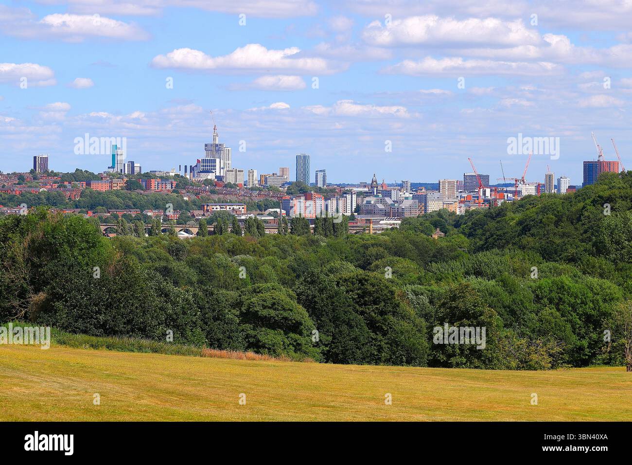 Panorama of Leeds City Skyline Stock Photo - Alamy