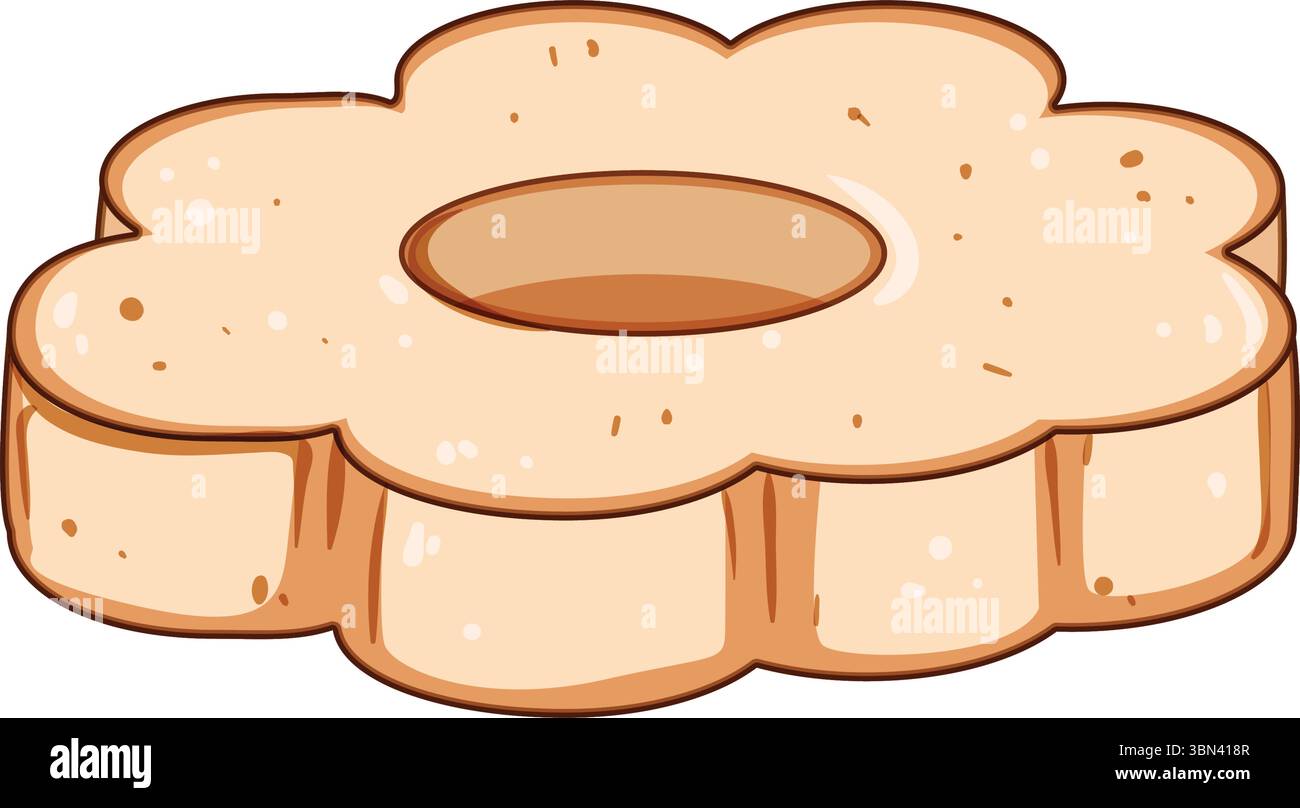 butter biscuit cookie cartoon vector illustration Stock Vector Image ...