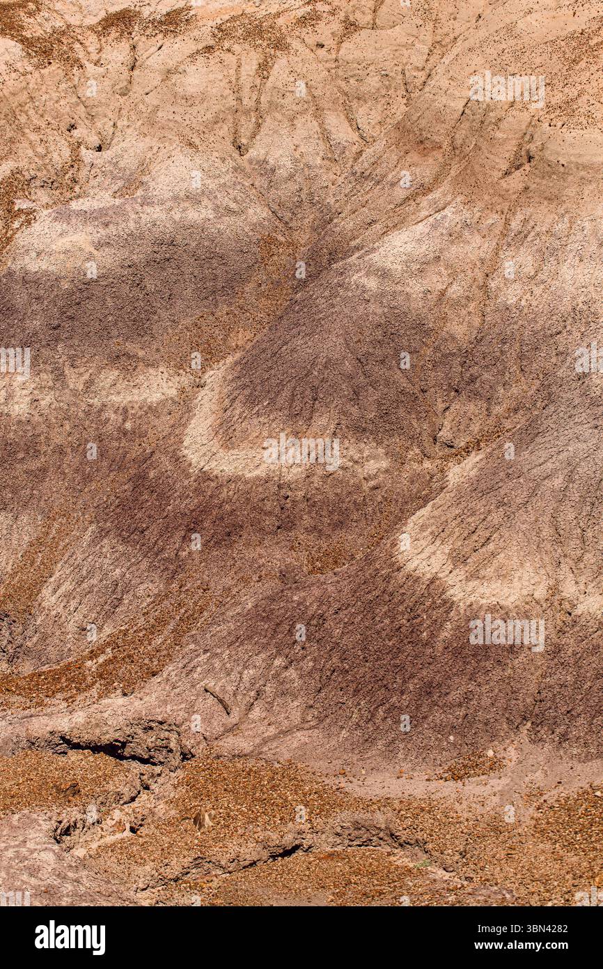 Eroded desert landscape showing layers of sedimentary rock Stock Photo ...