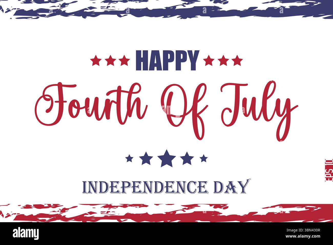 Happy 4th of July Independence Day Modern Text Typography USA Abstract ...