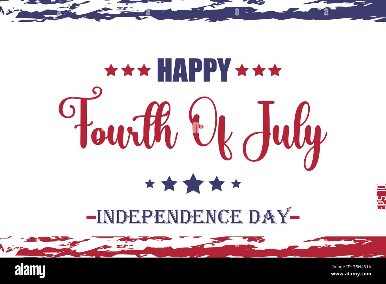 Happy 4th of July Independence Day Modern Text Typography USA Abstract ...