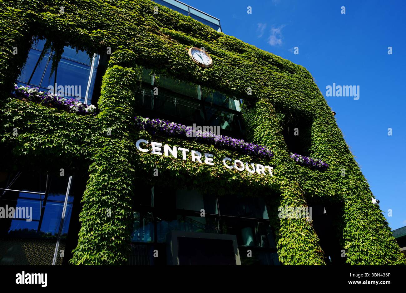A general view of the outside of centre court on day one of the 2025 ...