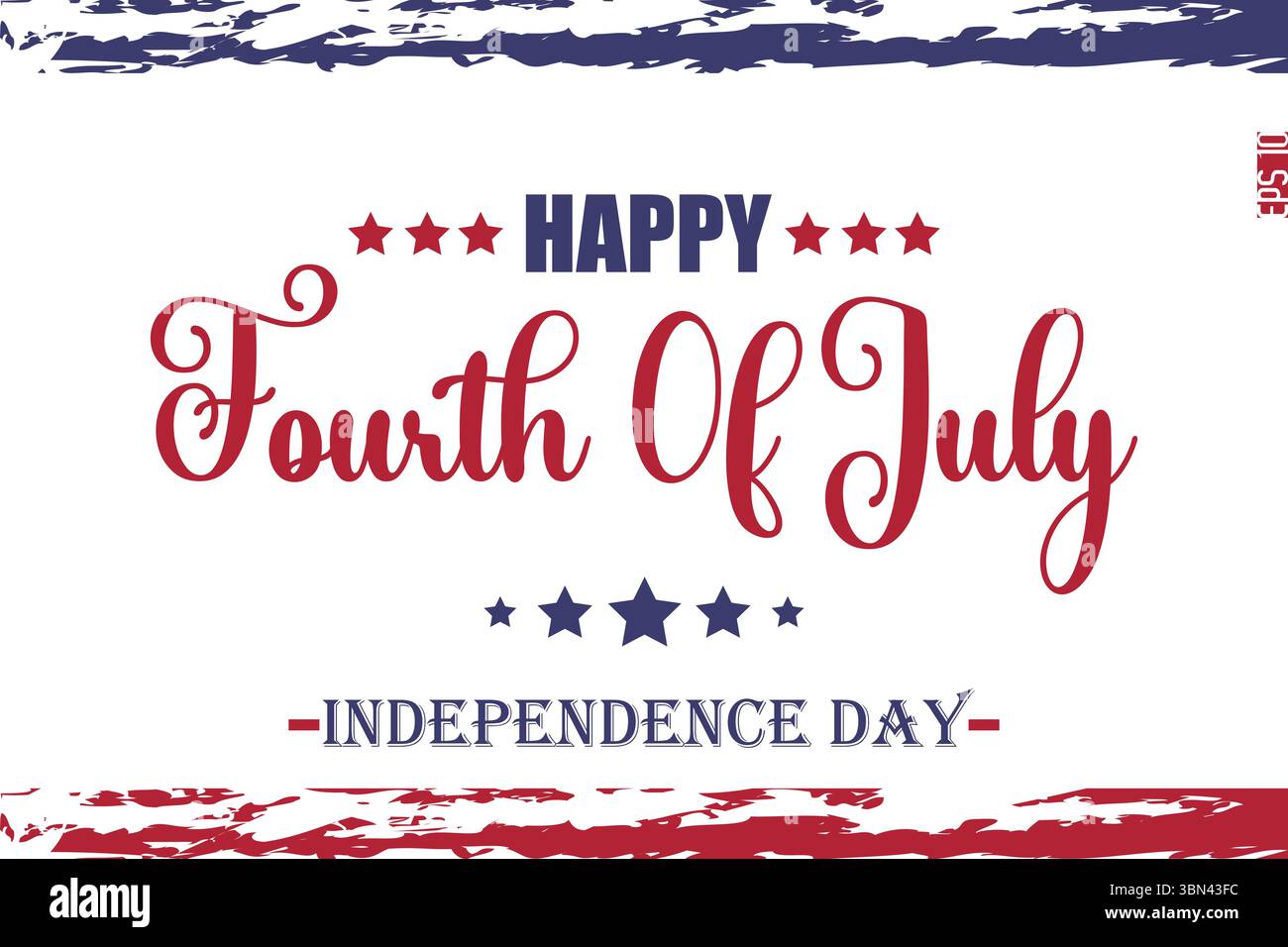 Happy 4th of July Independence Day Modern Text Typography USA Abstract ...
