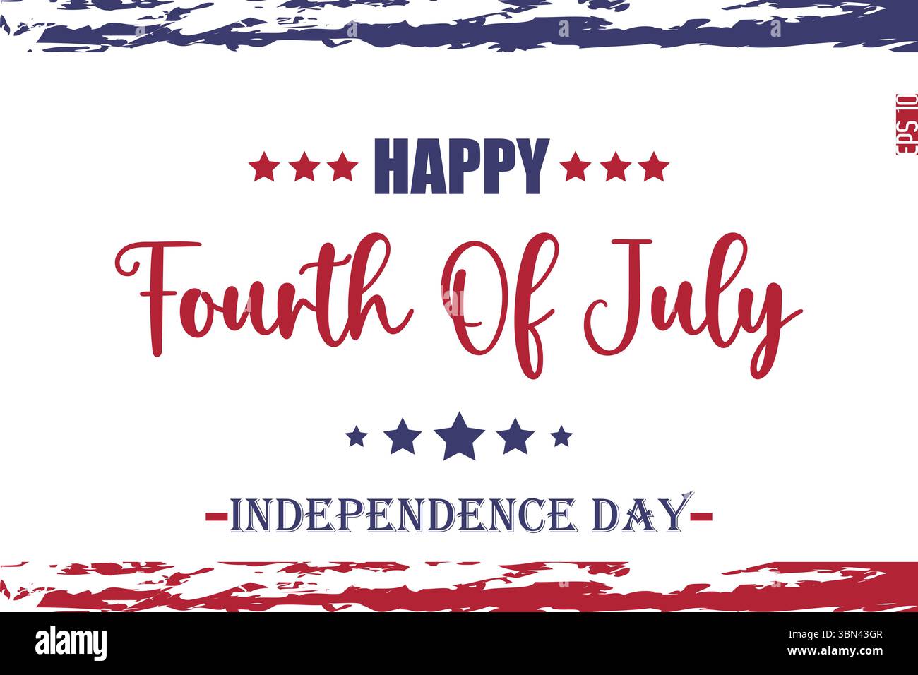 Happy 4th of July Independence Day Modern Text Typography USA Abstract ...