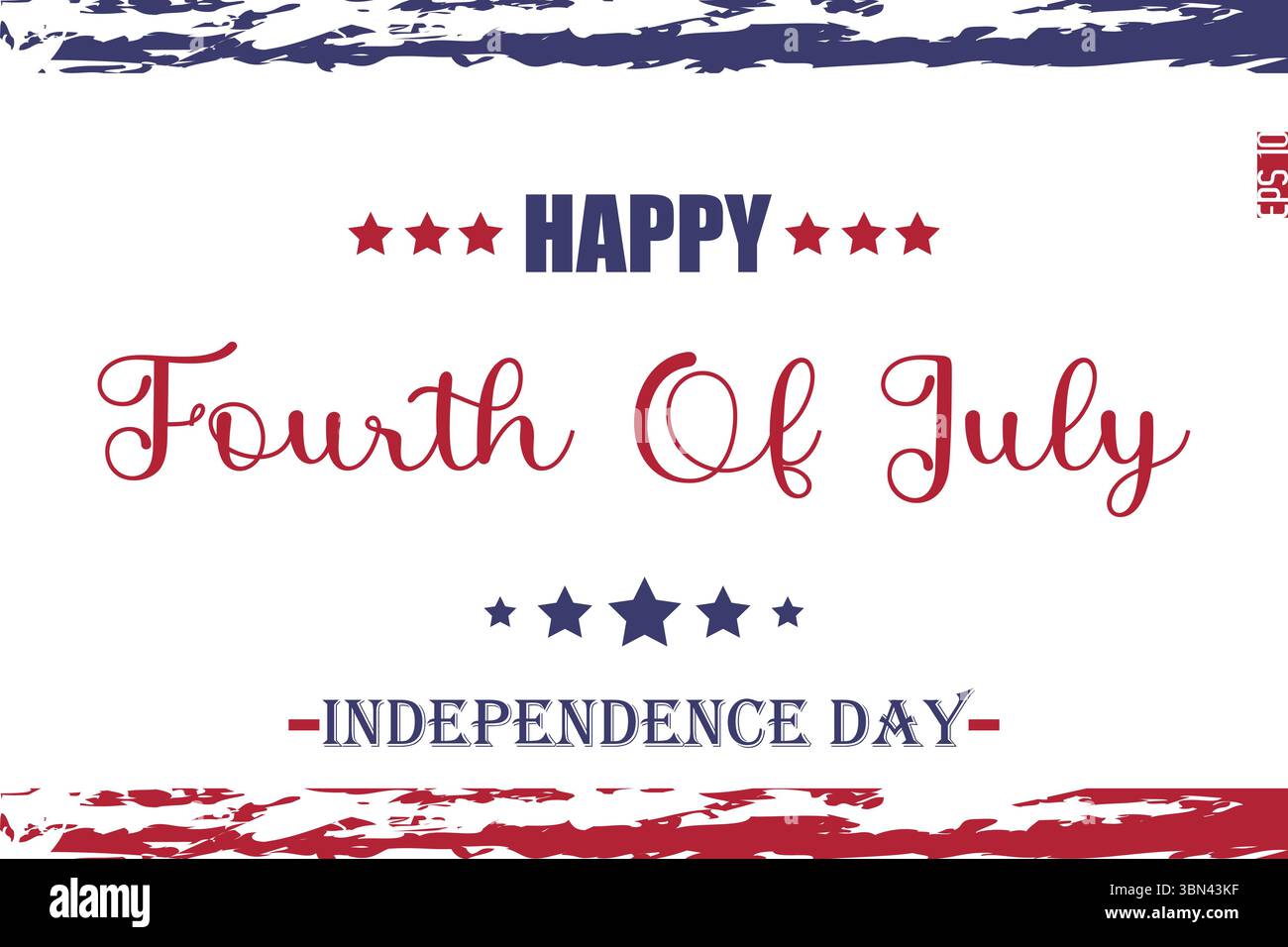 Happy 4th of July Independence Day Modern Text Typography USA Abstract ...