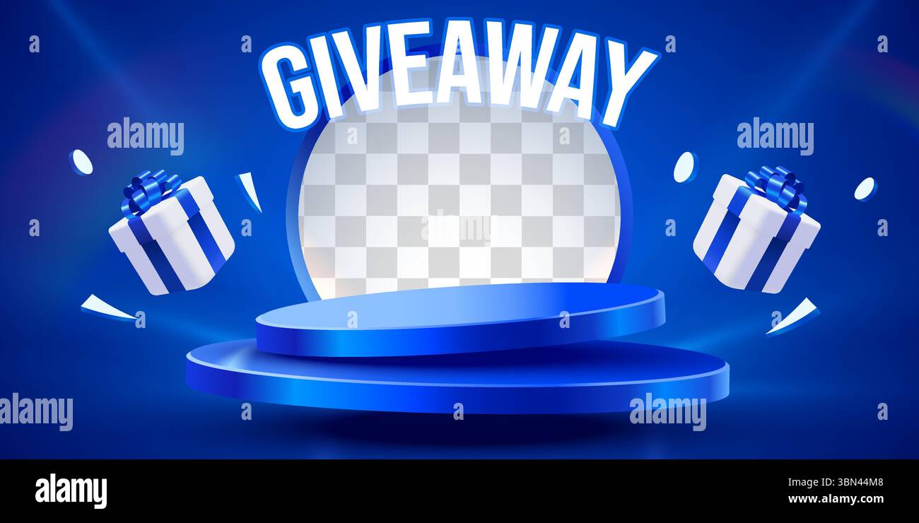 Giveaway winner announcement social media post template with podium and ...