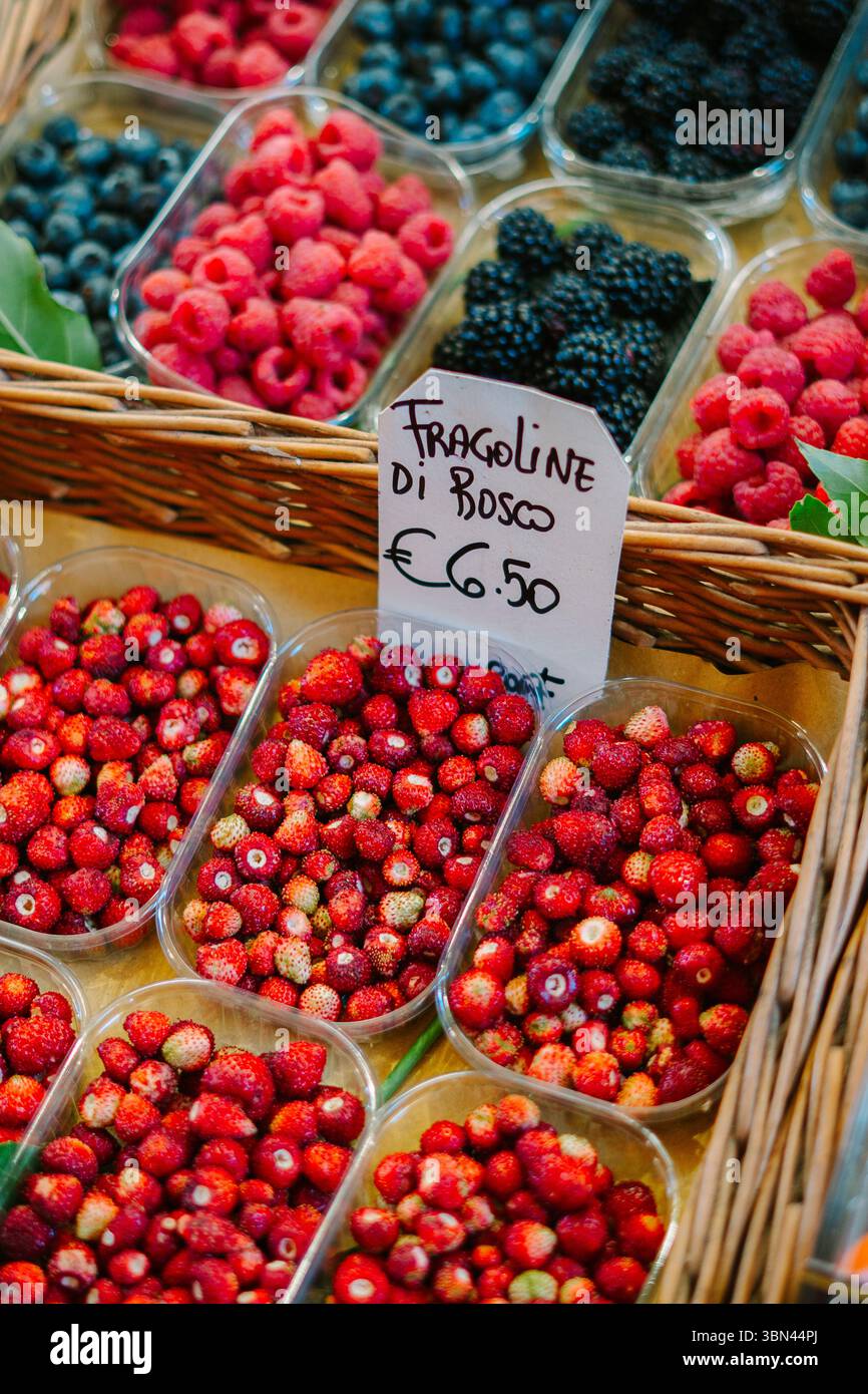 Basket wild strawberries hi-res stock photography and images - Alamy