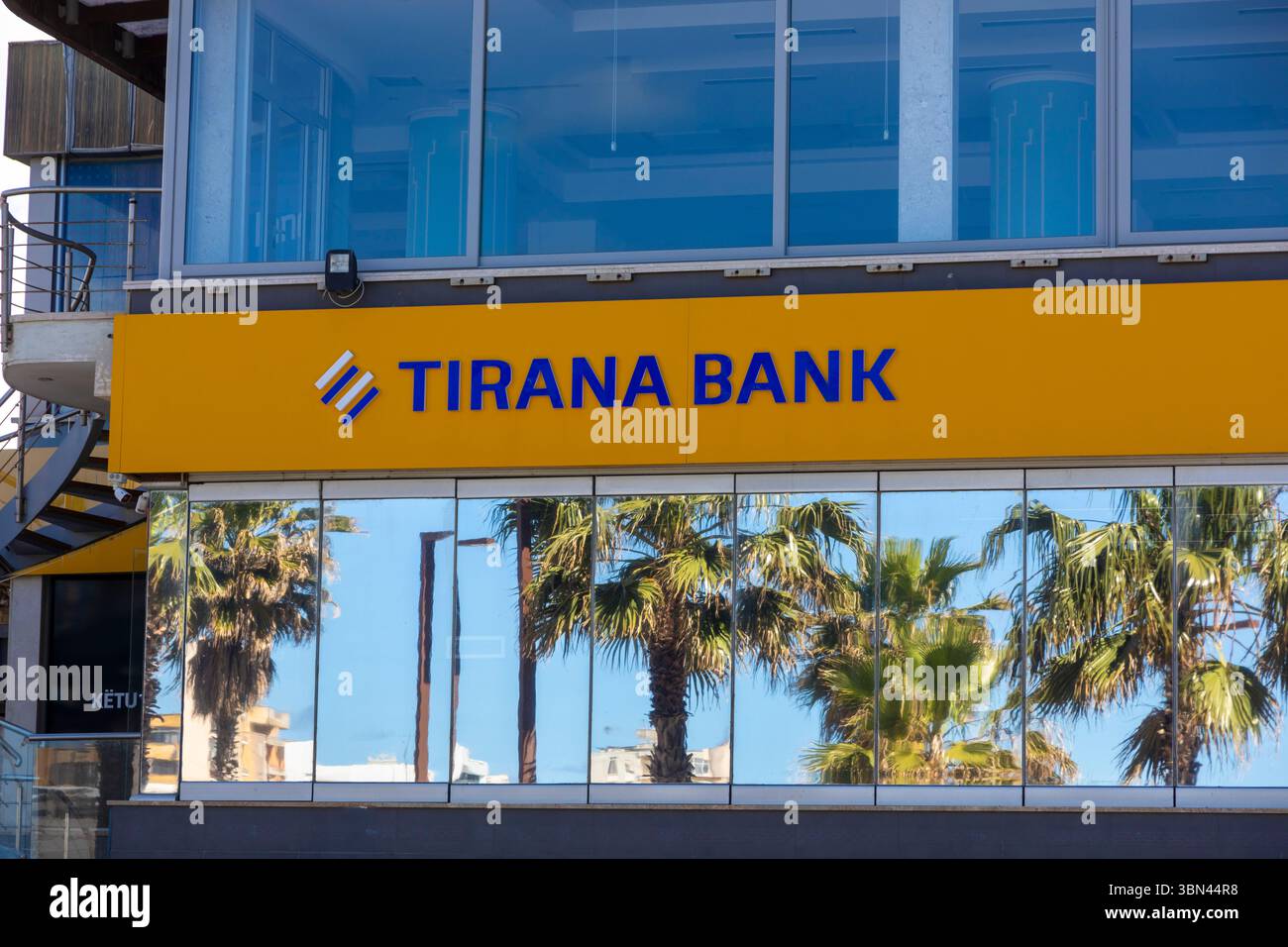 Albania bank facade sign hi-res stock photography and images - Alamy