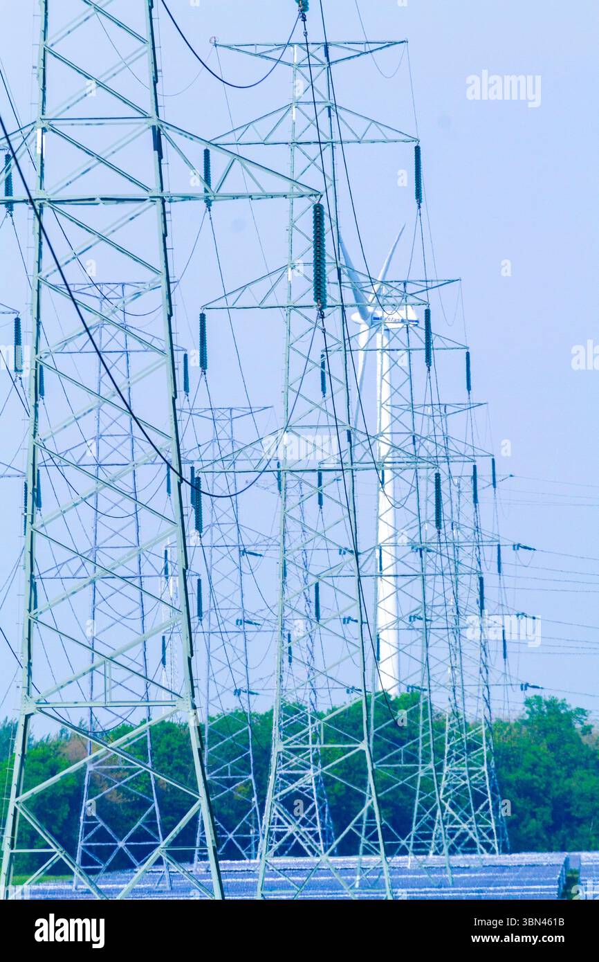 Wind turbines pylons hi-res stock photography and images - Alamy