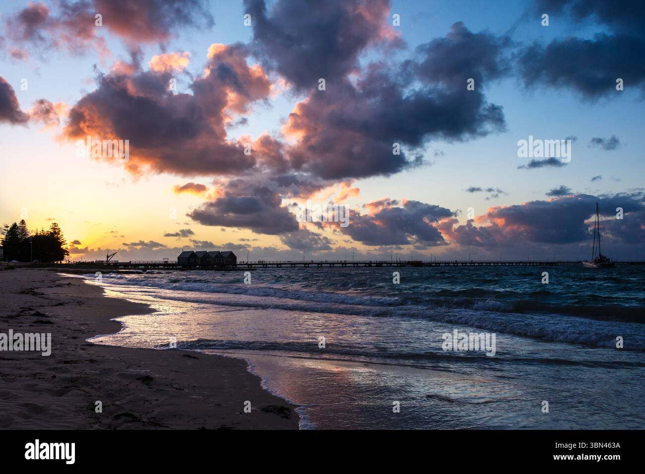 Busselton Jetty and beach at sunset, Western Australia Stock Photo - Alamy