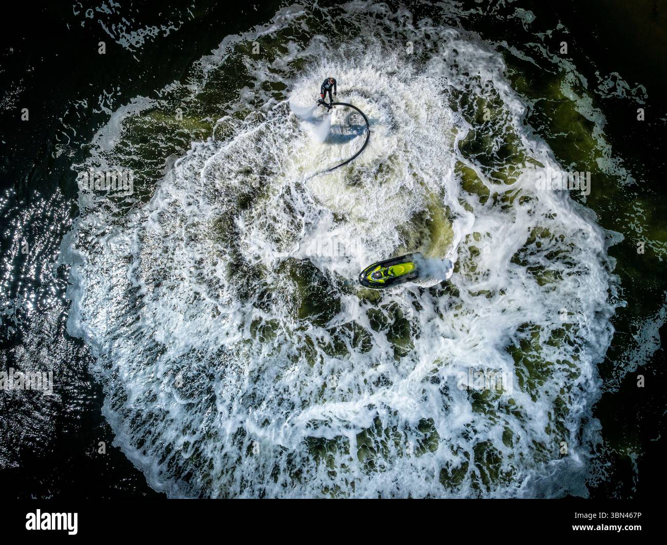 Flyboard, nautical jetpack, designed by Frenchman Franky Zapata Stock ...