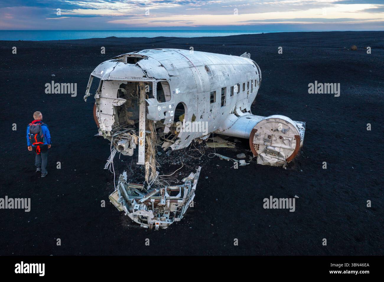 Tourist man in crashed plane hi-res stock photography and images - Alamy