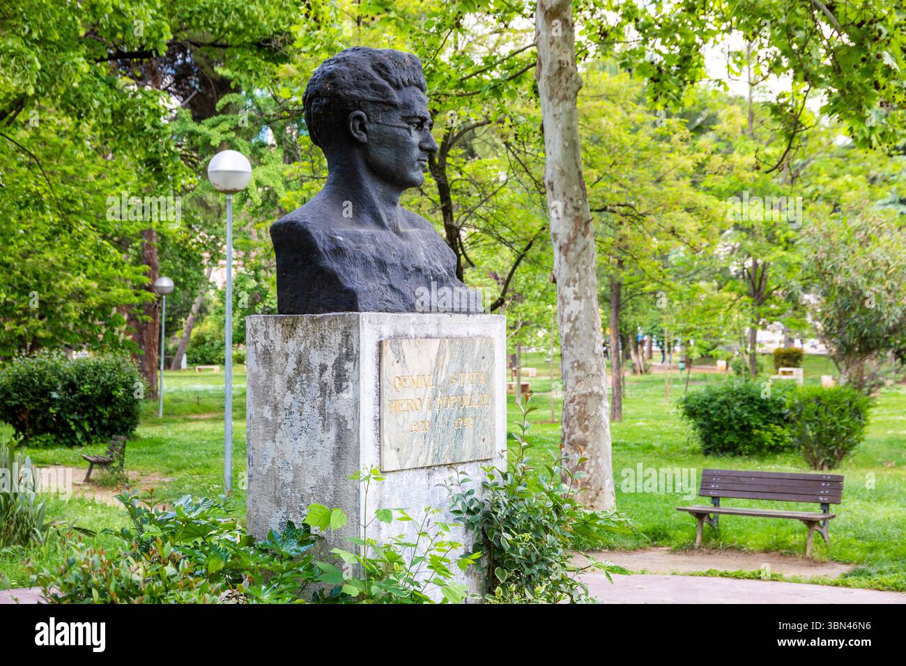 Tirana, Albania. Portrait of Qemal Stafa, founding member of the ...