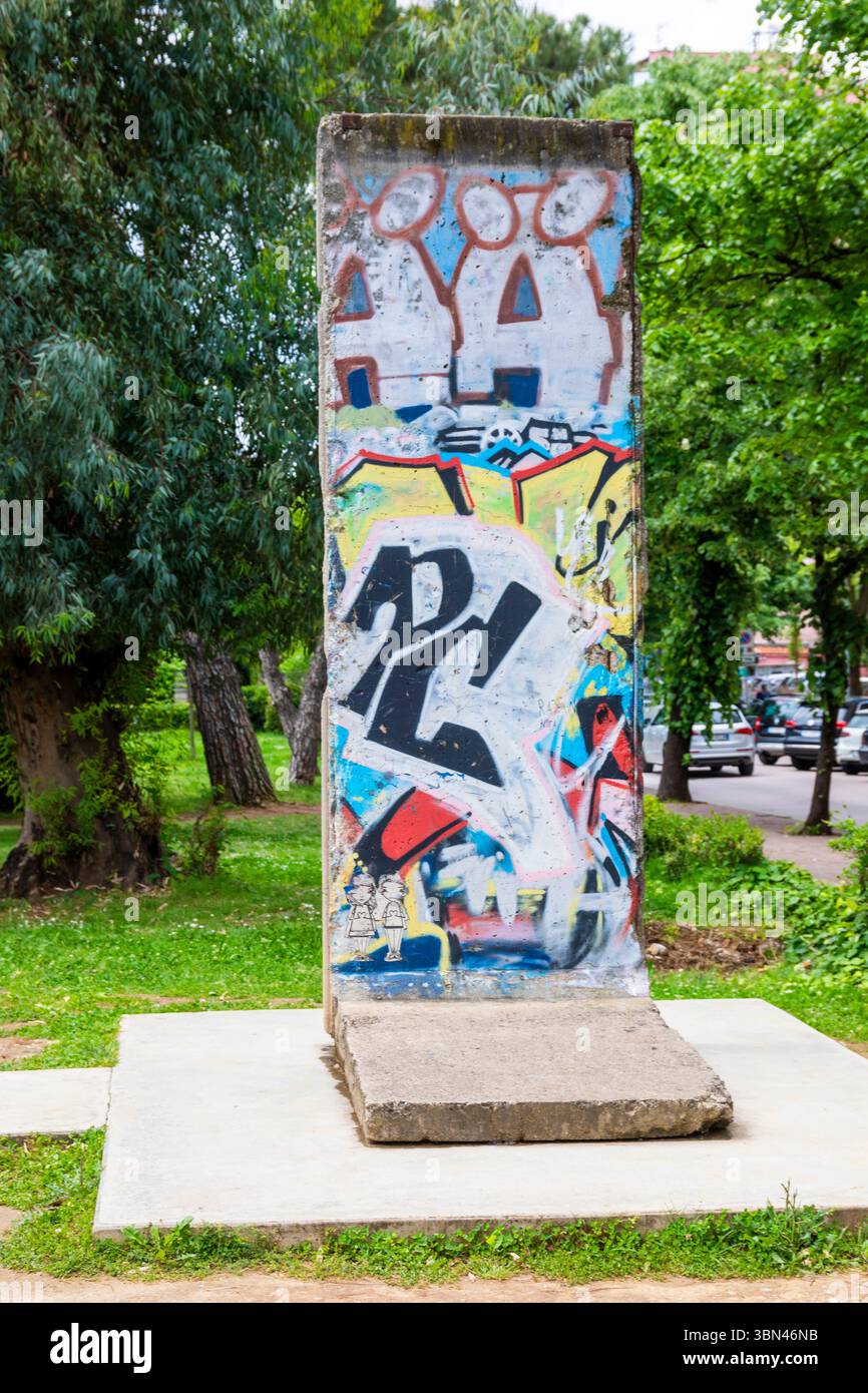 Tirana, Albania monument, pieces of the Berlin Wall Stock Photo - Alamy