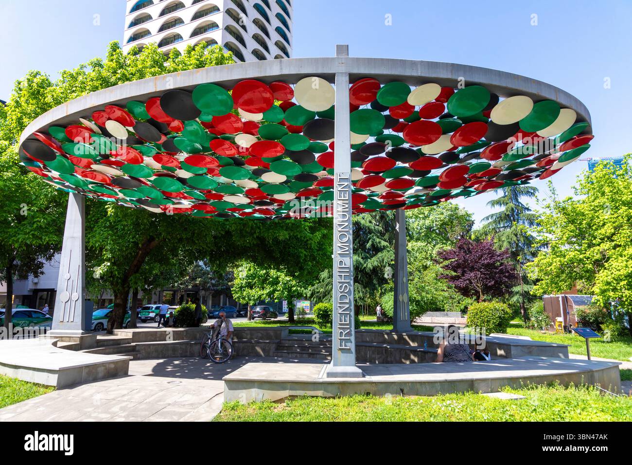 Tirana, Albania. Souleiman Pasha Square, Friendship Monument Stock ...
