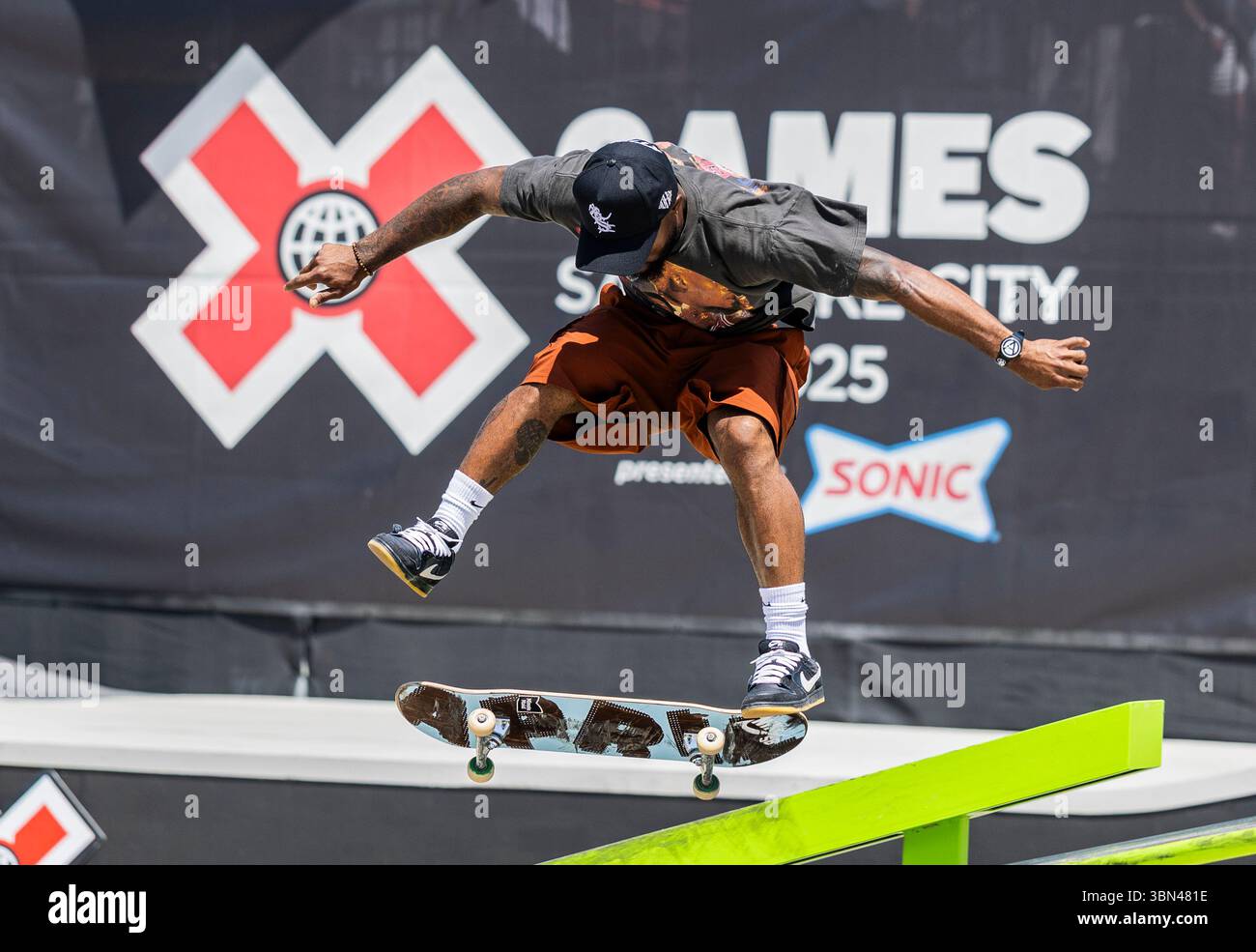 June 28 2025 Salt Lake City UT U.S.A. Skater Dashawn Jordan gets air ...