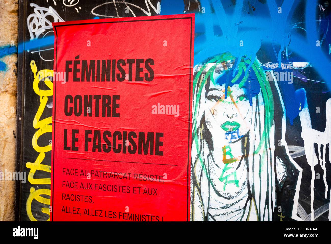 Feminist poster, against fascism and patriarchy Stock Photo - Alamy