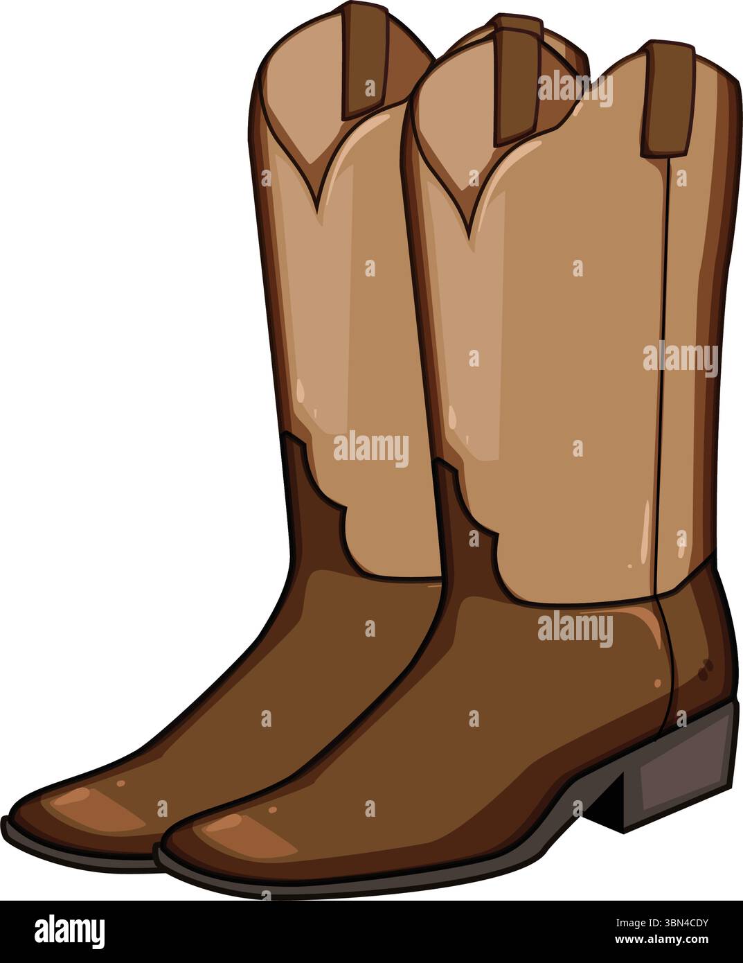 classic cowboy boots cartoon vector illustration Stock Vector Image ...