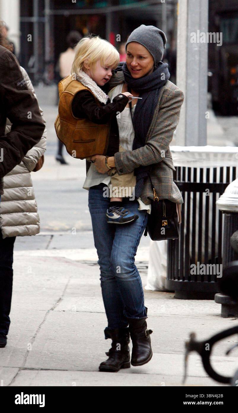 Naomi Watts with her son Sam in New York City - 31 October 2011 Stock ...