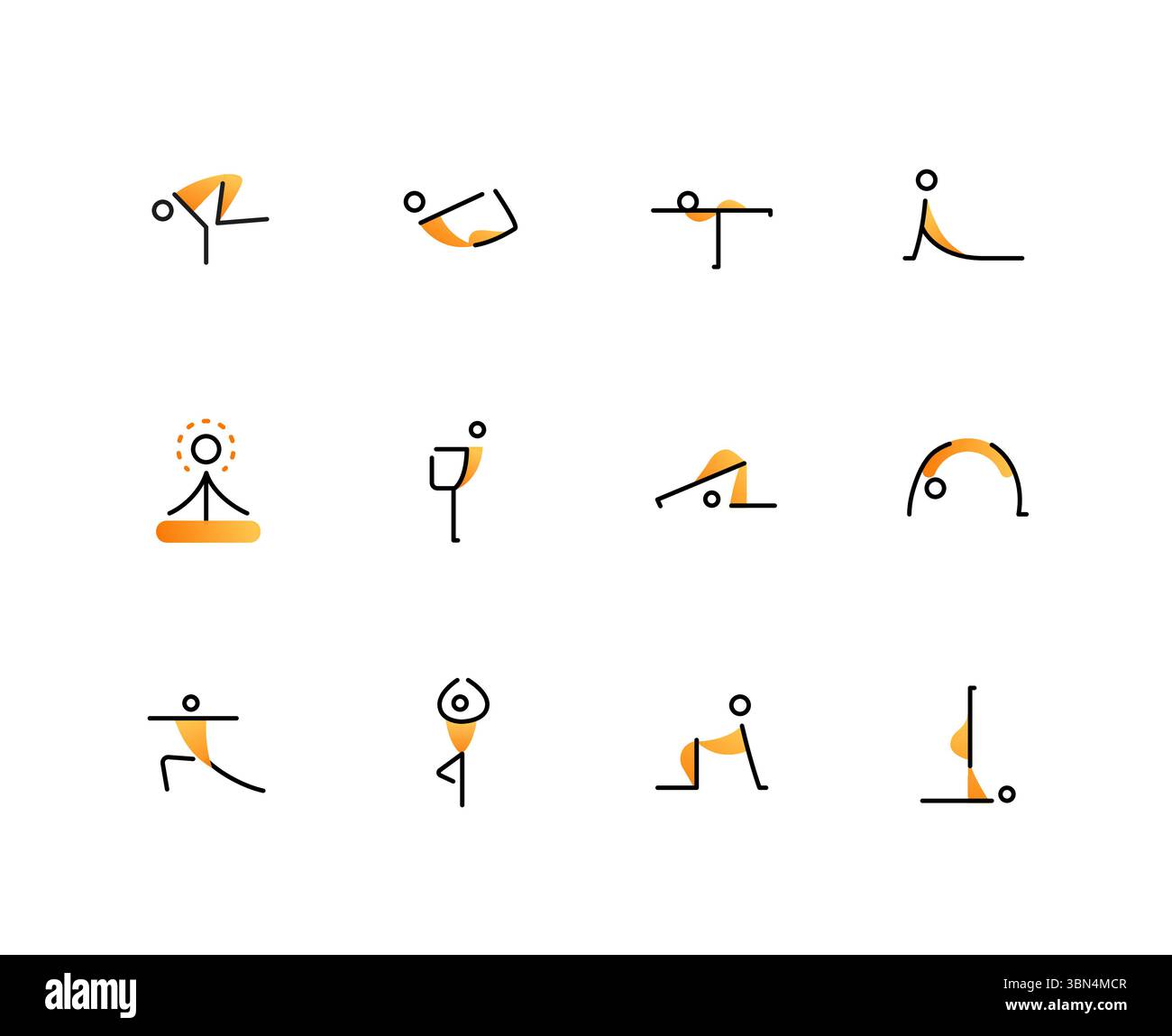 Yoga position linear icon Stock Vector Images - Alamy