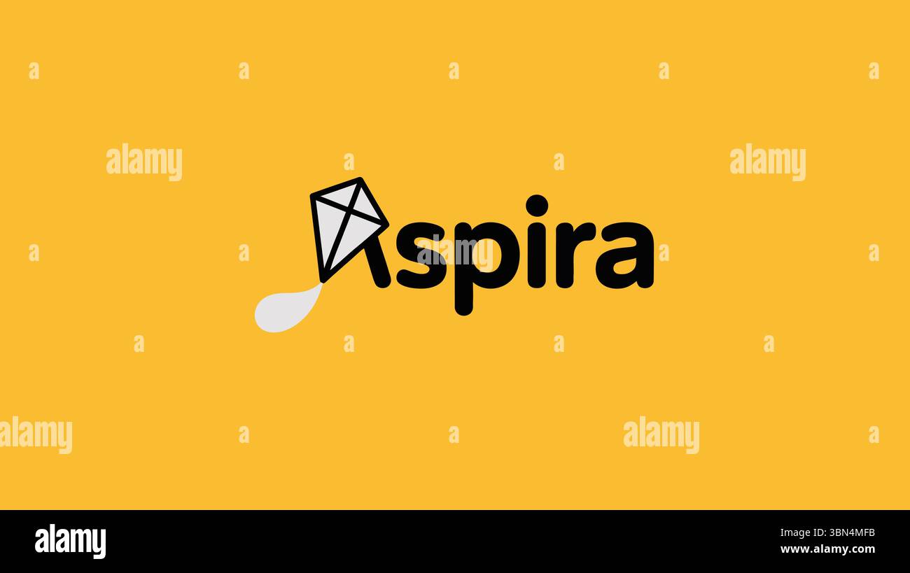 Aspira logo with abstract letter A, orange kite, and playful swoosh ...