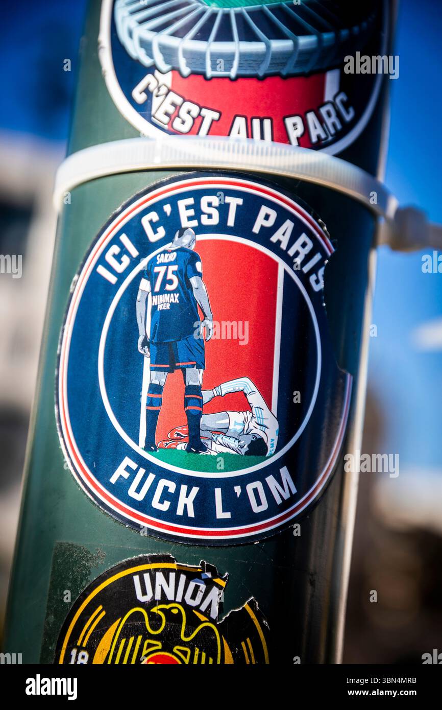 ile-de-France, Paris, Ultras sticker, Paris-Saint-Germain supporters ...